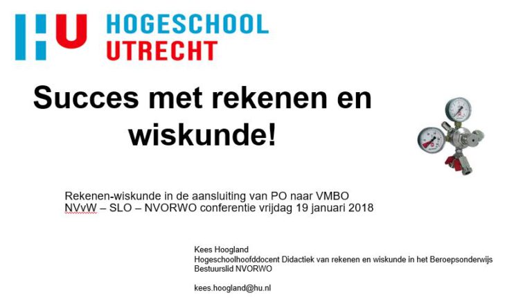PO-VMBO 2018: Succes met rekenen en wiskunde! – Gecijferdheid
